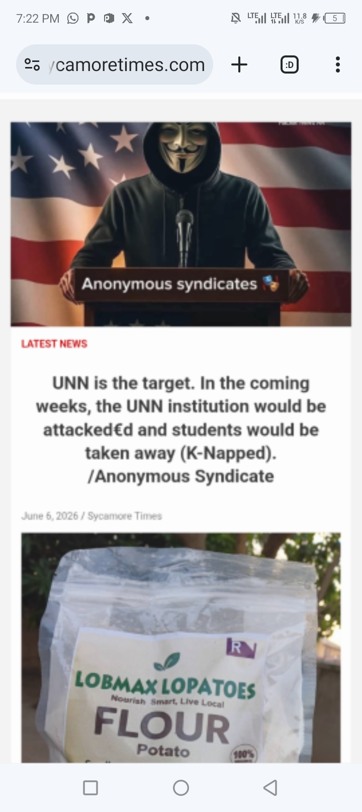 As prophesized by Anonymous group , Jihadists may have attacked UNN ...